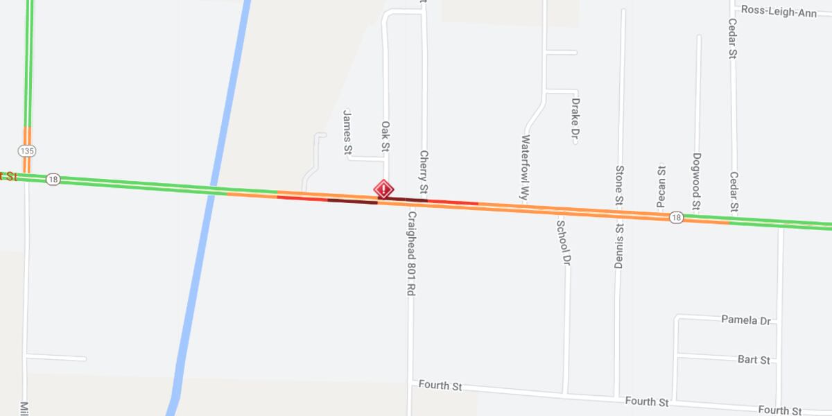2 Vehicle Crash Stalls Traffic On Hwy 18